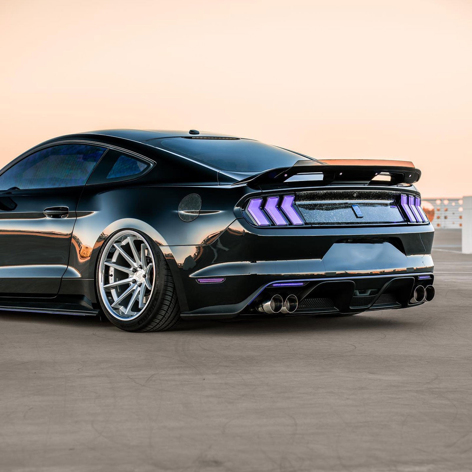 Rear Spoiler W/ Smoke Gurney Flap Wicker Bill For 2015-2023 Ford Musta